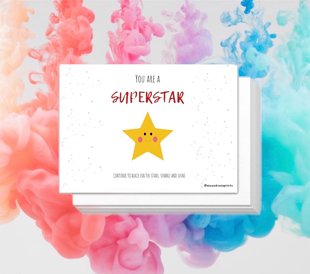 Printable Super Star Card - You Are A Superstar A5 Size - Etsy