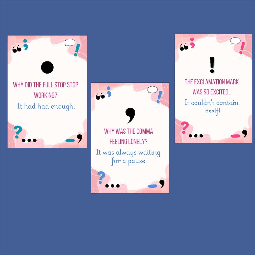 Printable English Punctuation Humour Prints Posters - Etsy