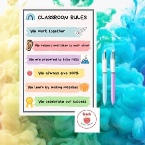 Teacher Classroom Rules Poster - Digital Download - Etsy