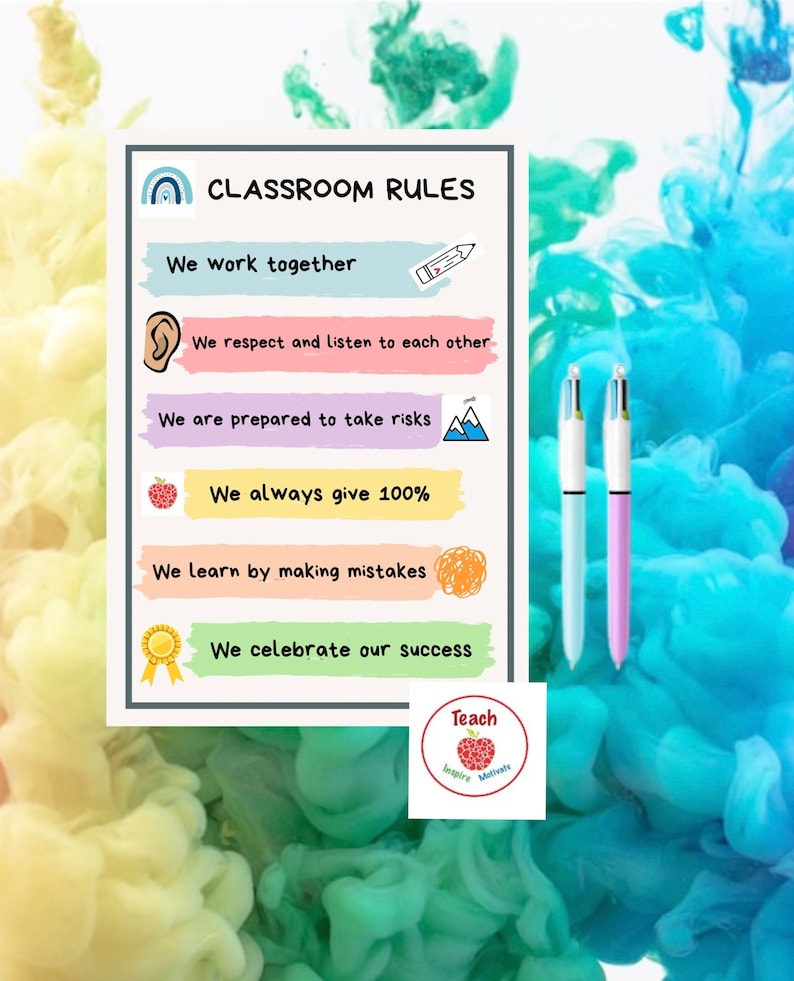 Teacher Classroom Rules Poster - Digital Download - Etsy