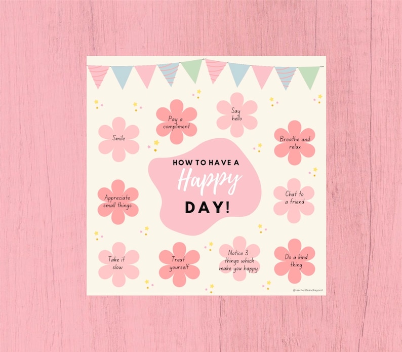 Printable Happy Positive Print - How to Have a Happy Day! - Etsy