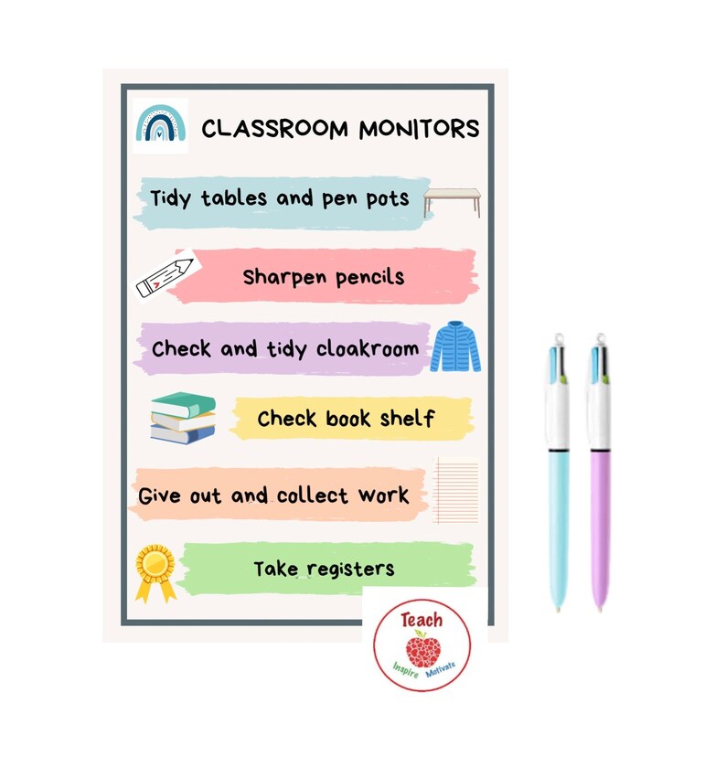 Teacher Classroom Monitors Poster - Digital Download - Etsy