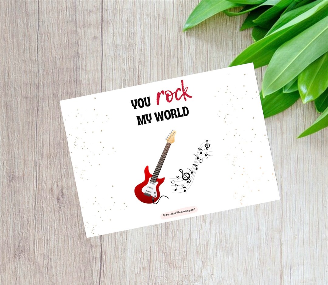 Printable Cards - You Rock My World A5 Size - Etsy