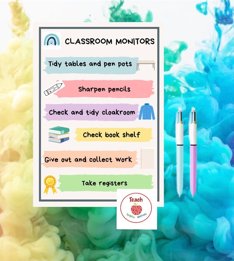 Teacher Classroom Monitors Poster - Digital Download - Etsy