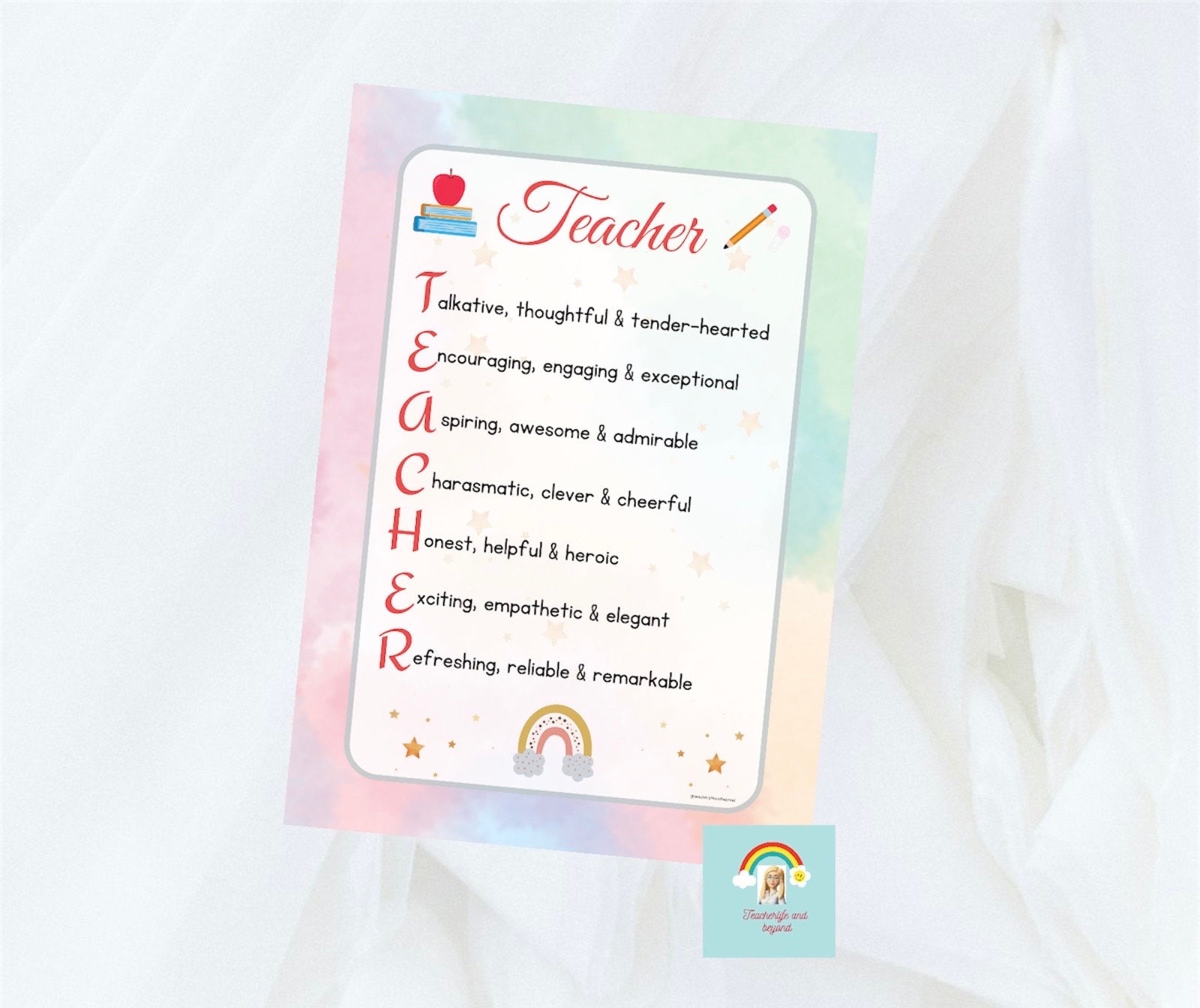 Teacher Poem Gift Print - Add to a Frame - Etsy