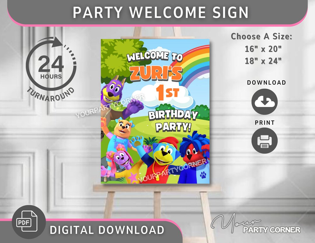 Customizable Digital Welcome Sign for Kids' Birthday | Personalized ...