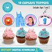 Set of 12 Digital Cupcake Toppers | Instant Download | Party Decoration ...