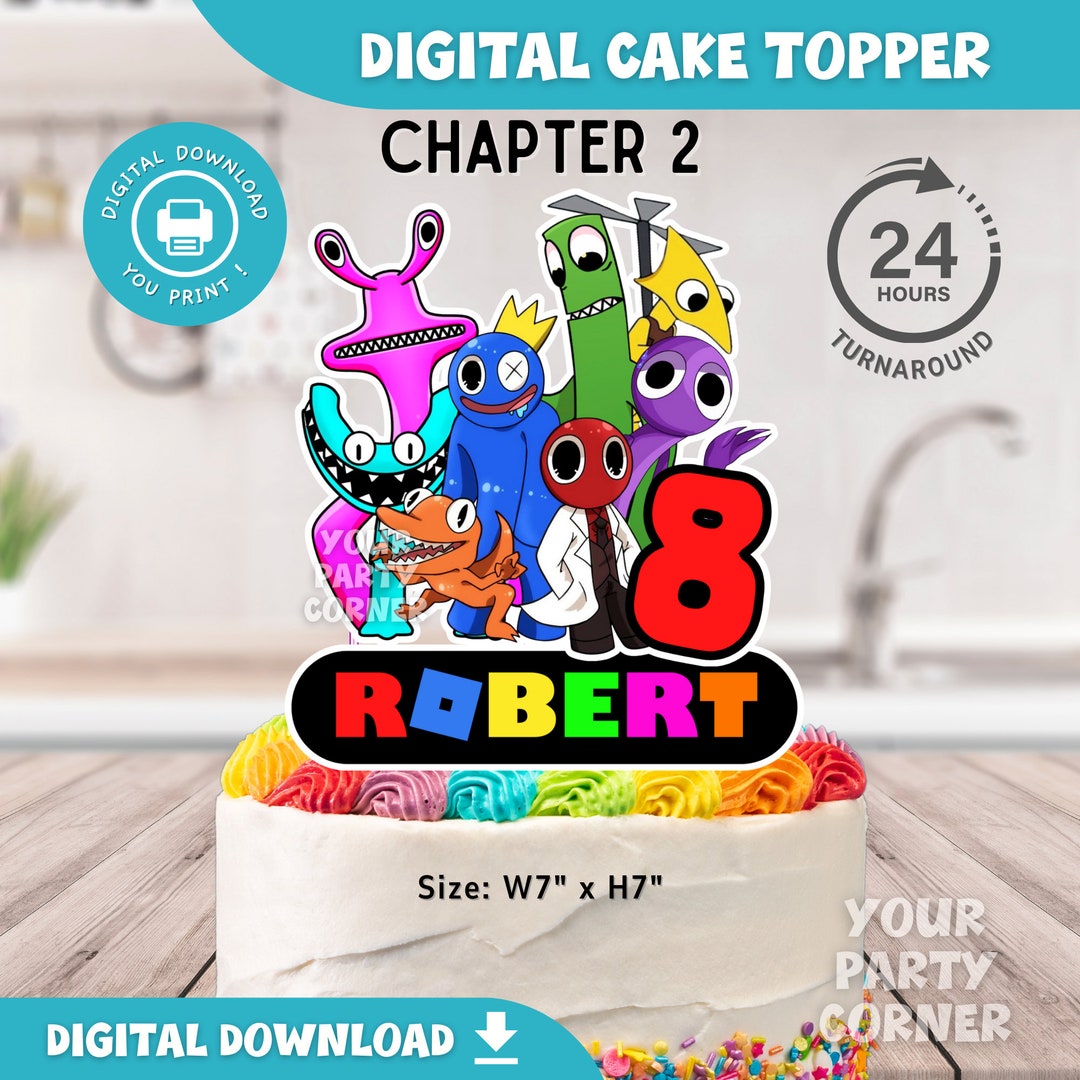 Customized Rainbow Friends Cake Topper | Personalized Rainbow Friends ...