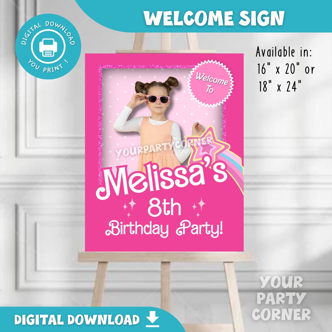 Customizable Digital Welcome Sign for Kids' Birthday | Personalized ...