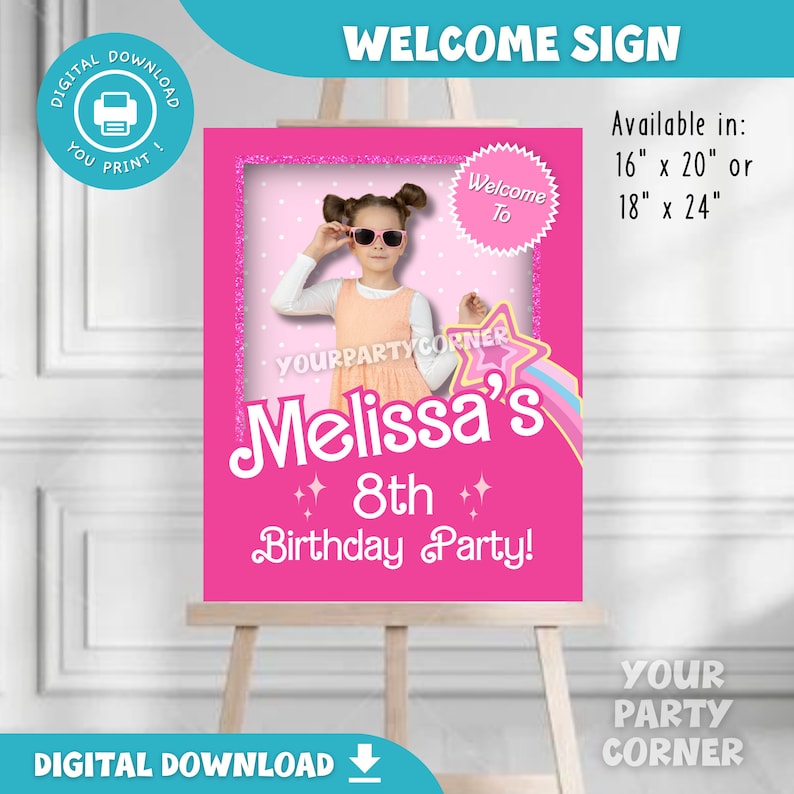 Customizable Digital Welcome Sign for Kids' Birthday | Personalized ...