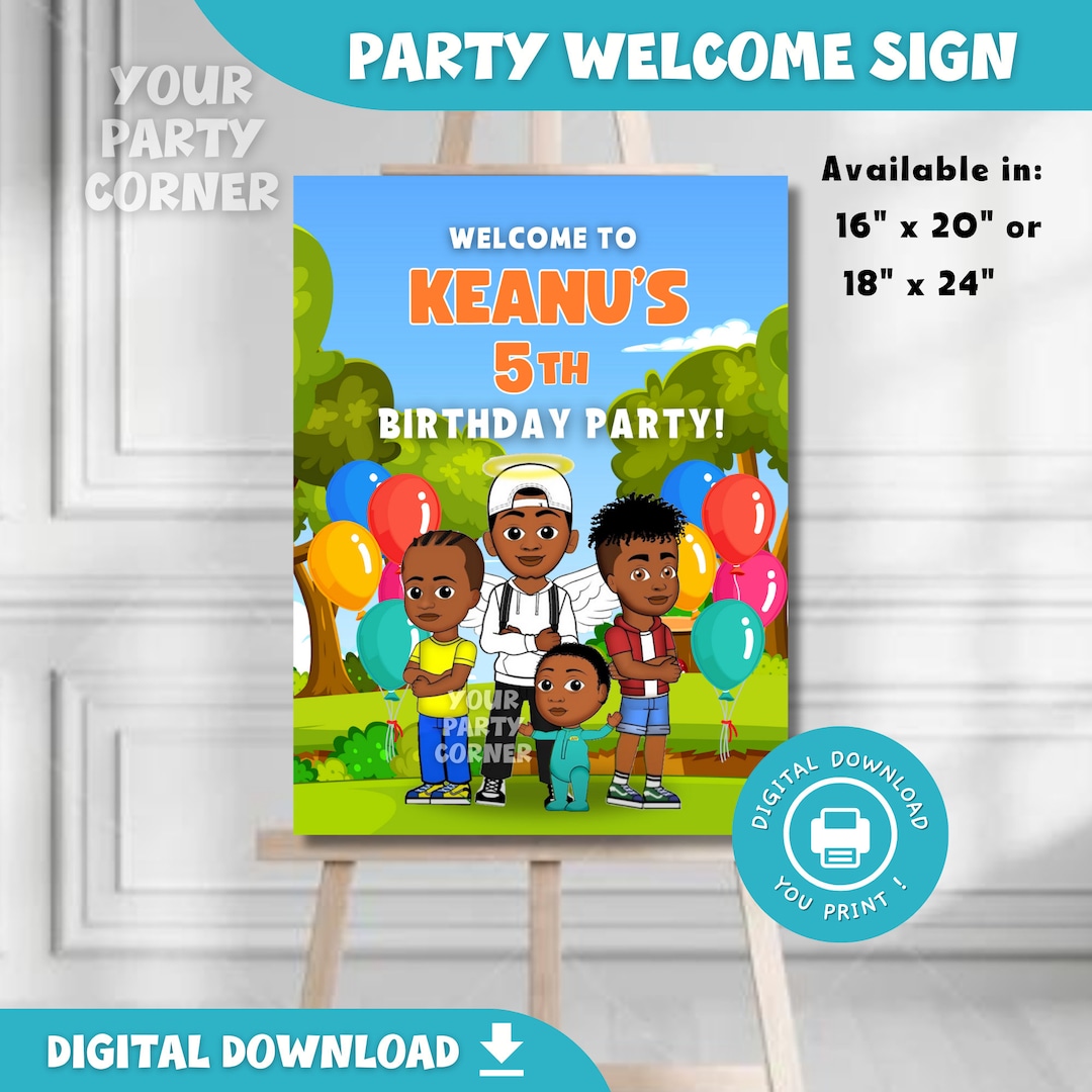 Customizable Digital Welcome Sign for Kids' Birthday | Personalized ...