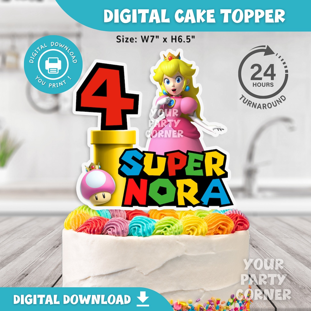 Super Mario Personalized Cake Topper | Super Mario Birthday Party ...