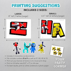 Rainbow Friends Birthday Banner | Rainbow Friends Printable Birthday ...