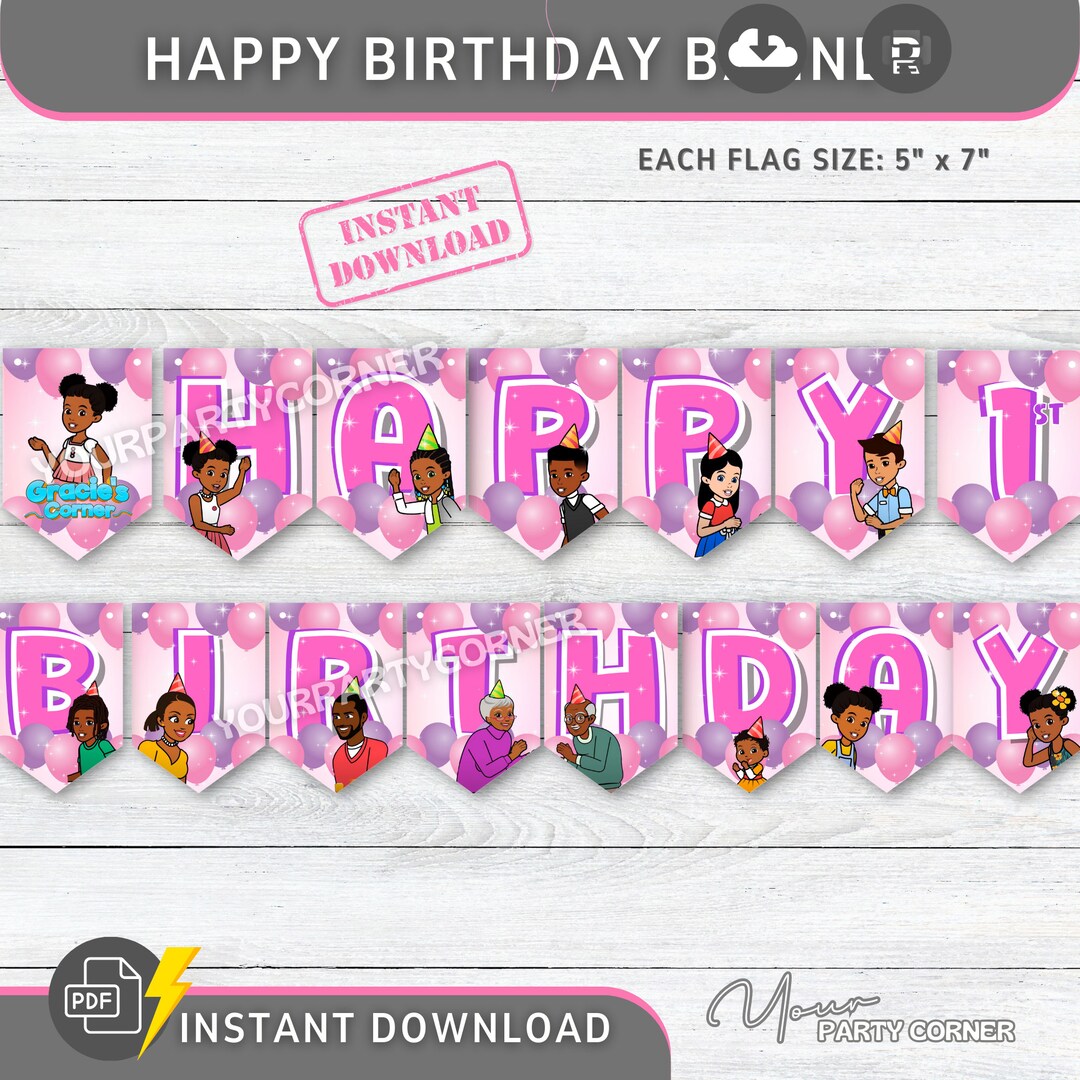 Printable Happy Birthday Banner for Kids' Birthday - Etsy
