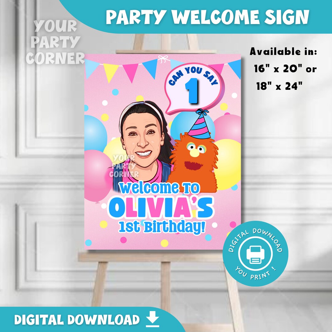 Customizable Digital Welcome Sign for Kids' Birthday | Personalized ...