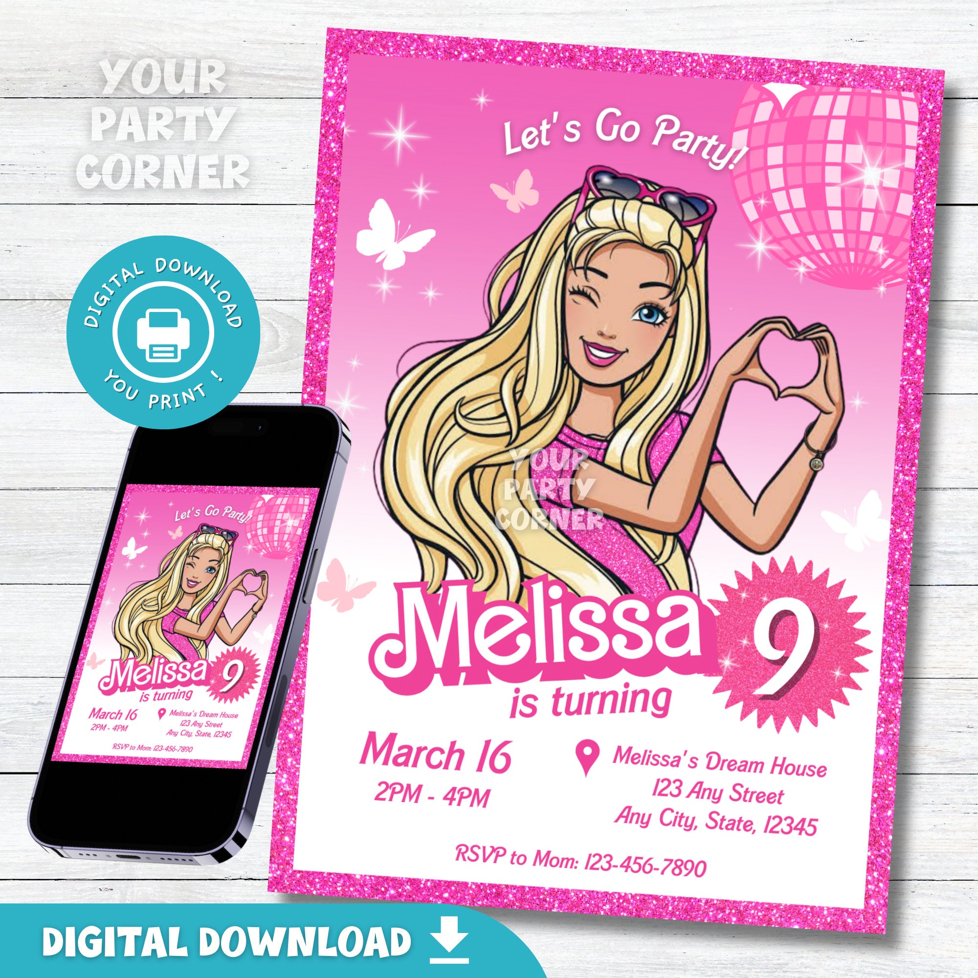 Customizable Birthday Party Invitation | Personalized Party Decoration ...