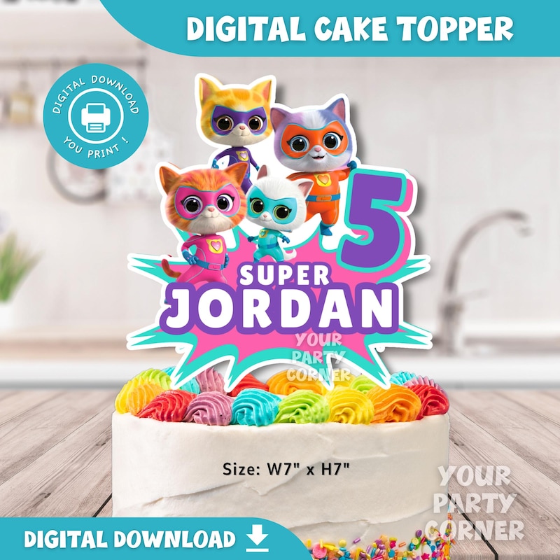 Superkitties Birthday Cake - Etsy