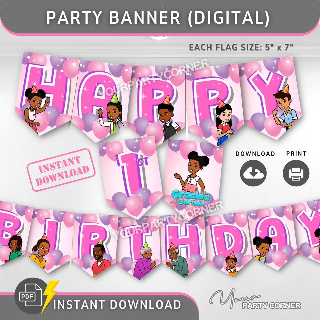 Printable Happy Birthday Banner for Kids' Birthday | Gracie's Corner ...