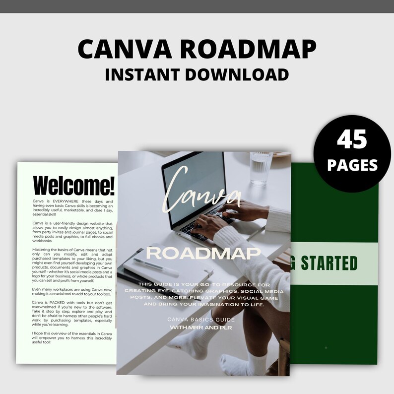 Canva Roadmap PLR Guide Digital Business Planning Visual Project Design ...