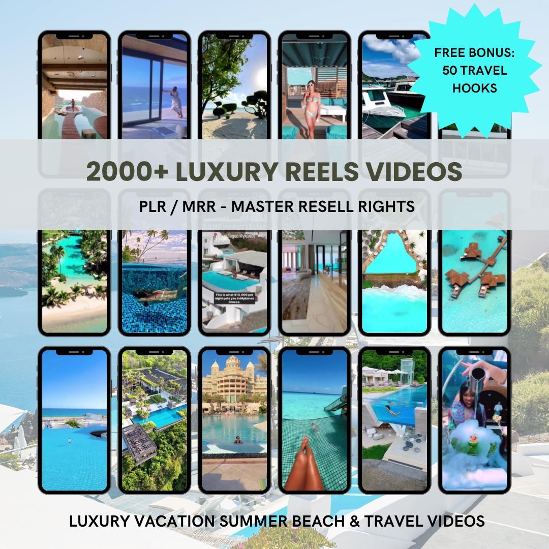 2000+ Luxury Travel Reels Videos Bundle, Faceless Marketing (digital ...