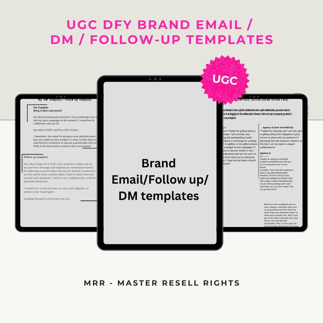 UGC Brand Pitch Templates for UGC Creators & Influencers, Ugc Email ...