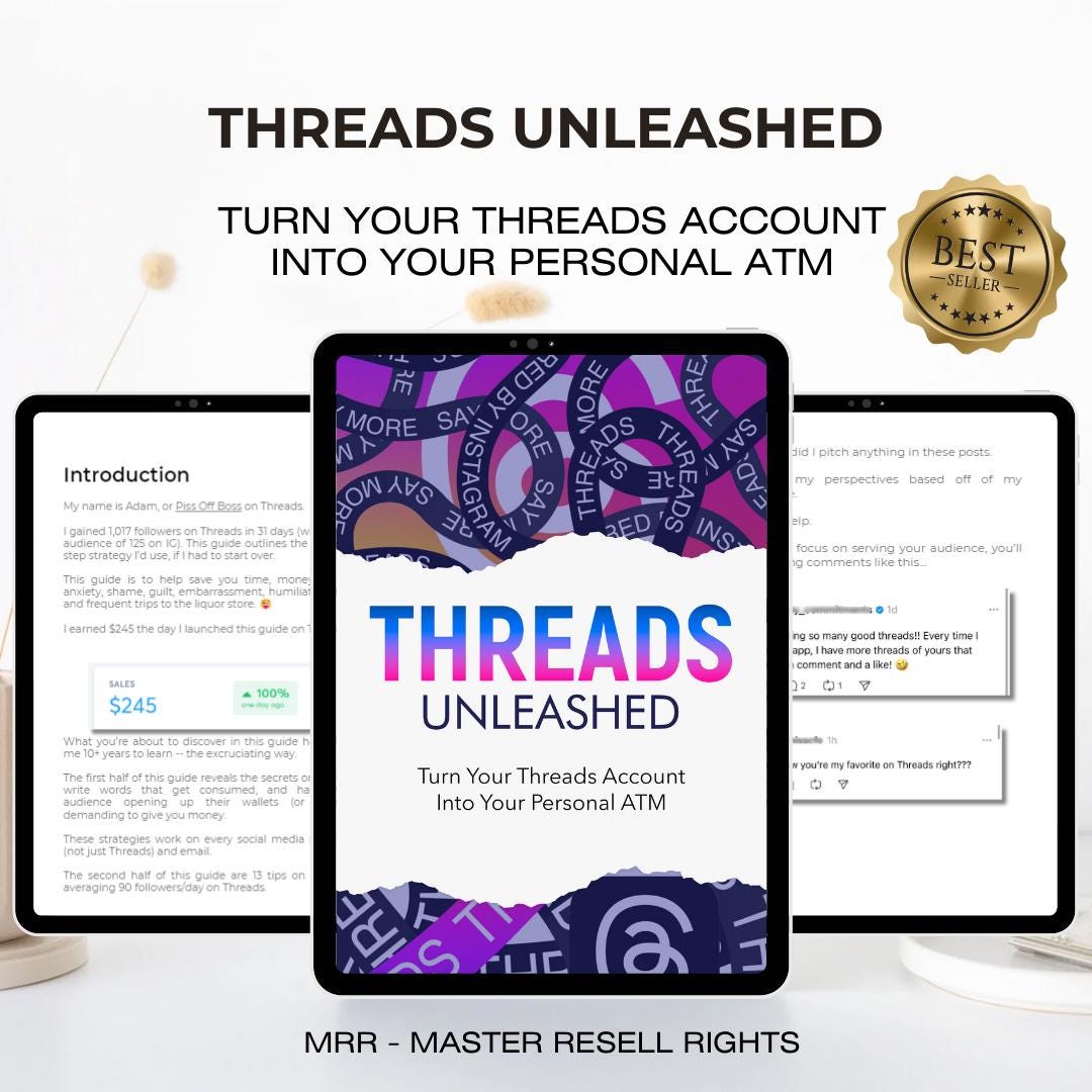 Threads Unleashed, Threads Guide, Master Resell Rights, MRR, Grow ...