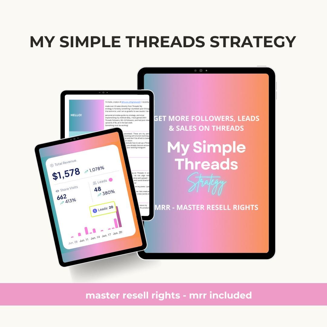 My Simple Threads Strategy, Threads Guide, Master Resell Rights, MRR ...