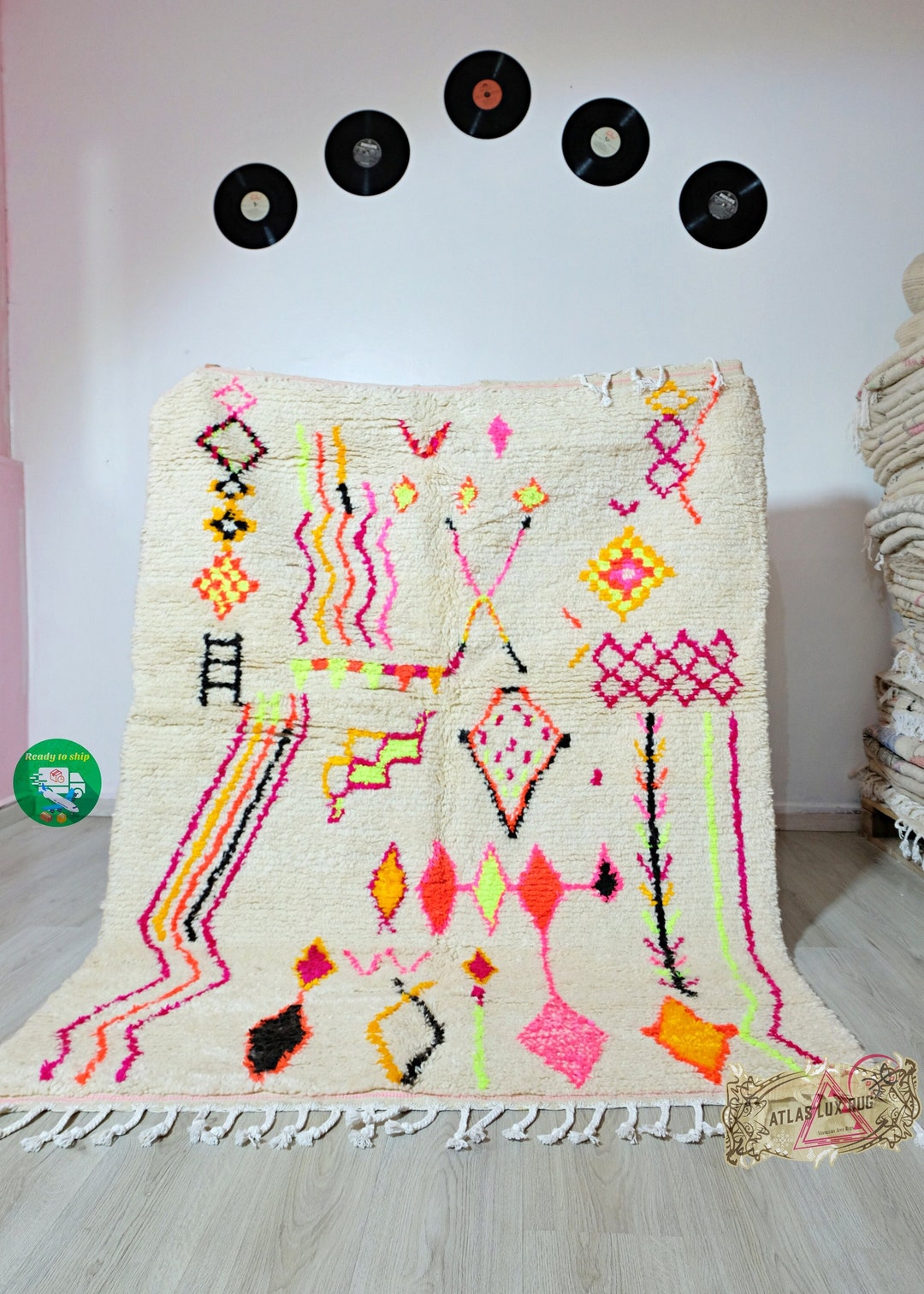Berber Teppich, Handmade Rug, Berber Rug, Beni Ouarain Rug, Pink ...