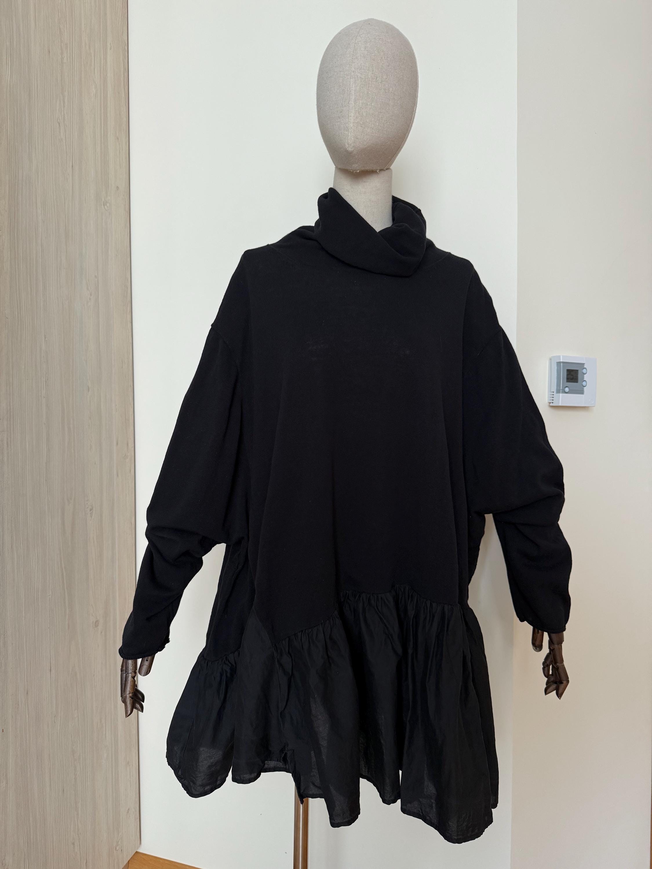Avant Garde Oversized Black Cotton Tunic Dress - Studio Rundholz M/L - Etsy