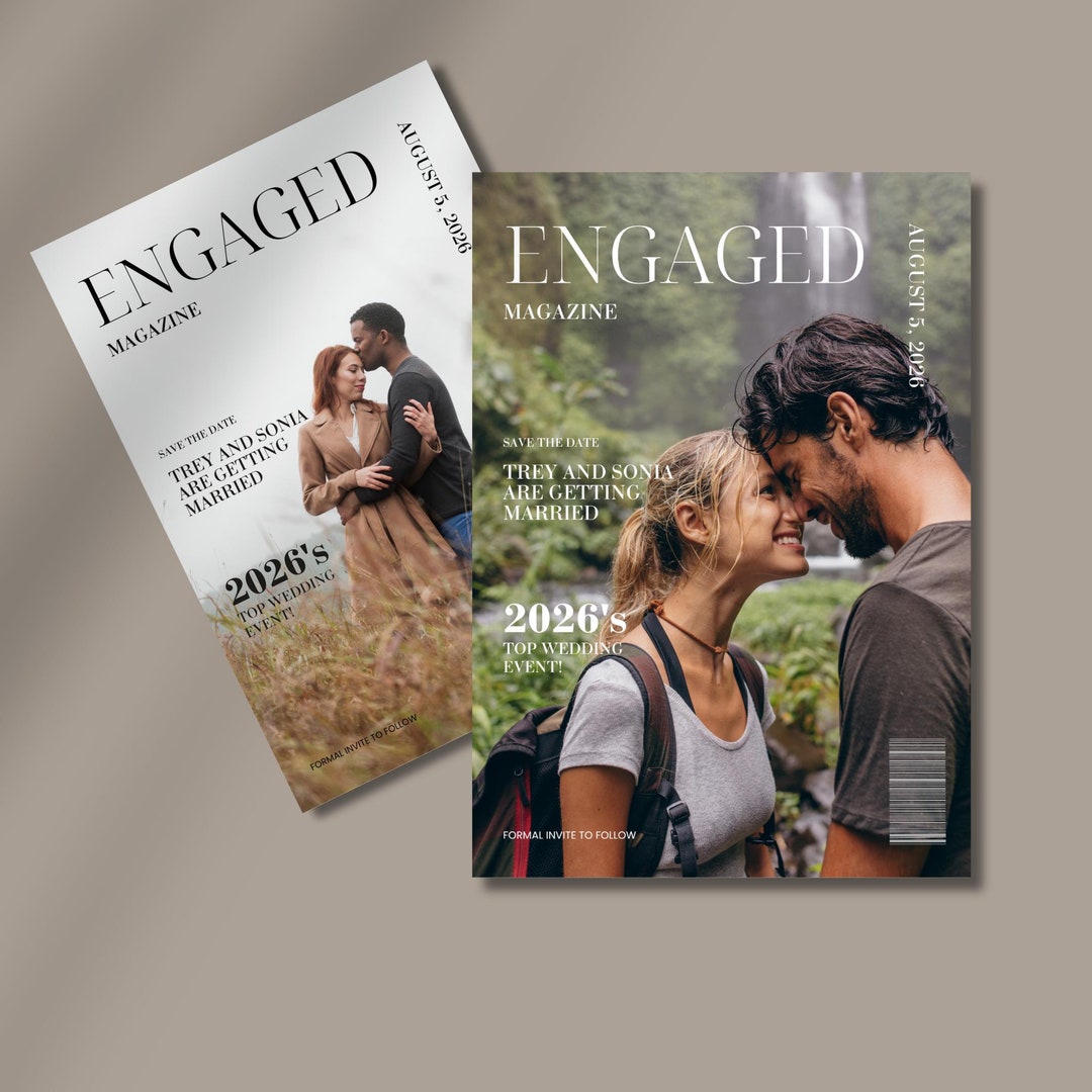 Magazine Save the Date: Unique Photo Wedding Announcement - Etsy
