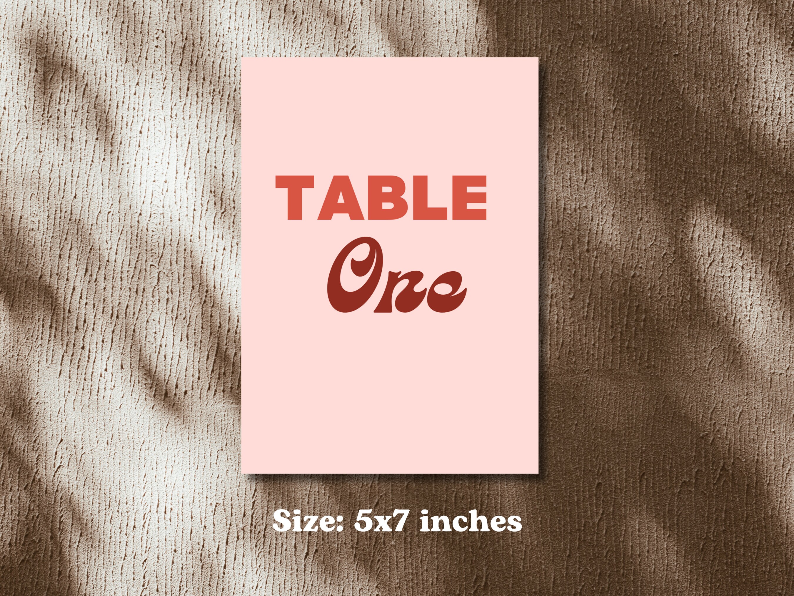 Retro Wedding Table Numbers Fun Pink & Red Wedding Template - Etsy