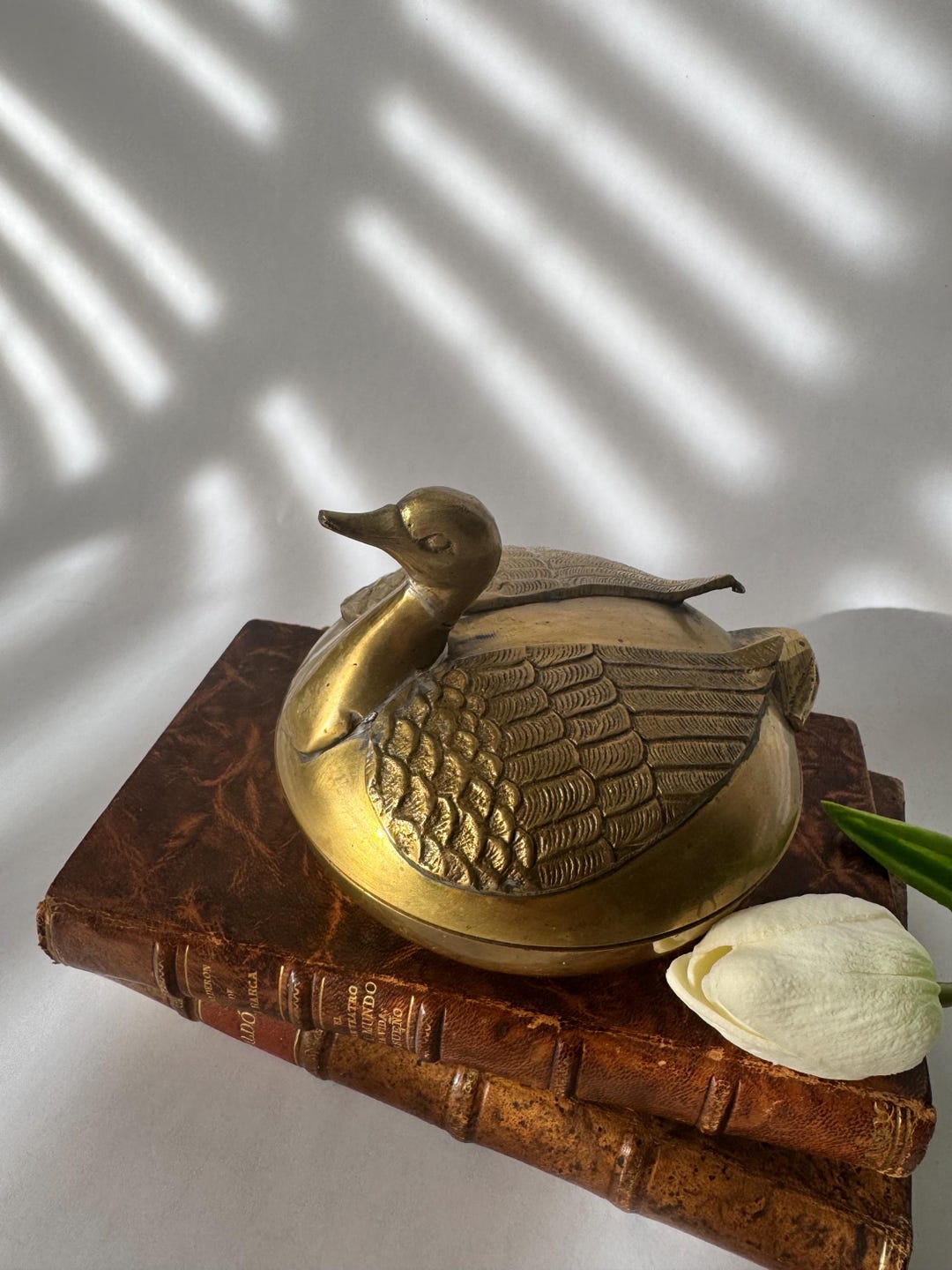 Vintage Brass Duck Dish, Bird Trinket Box - Etsy