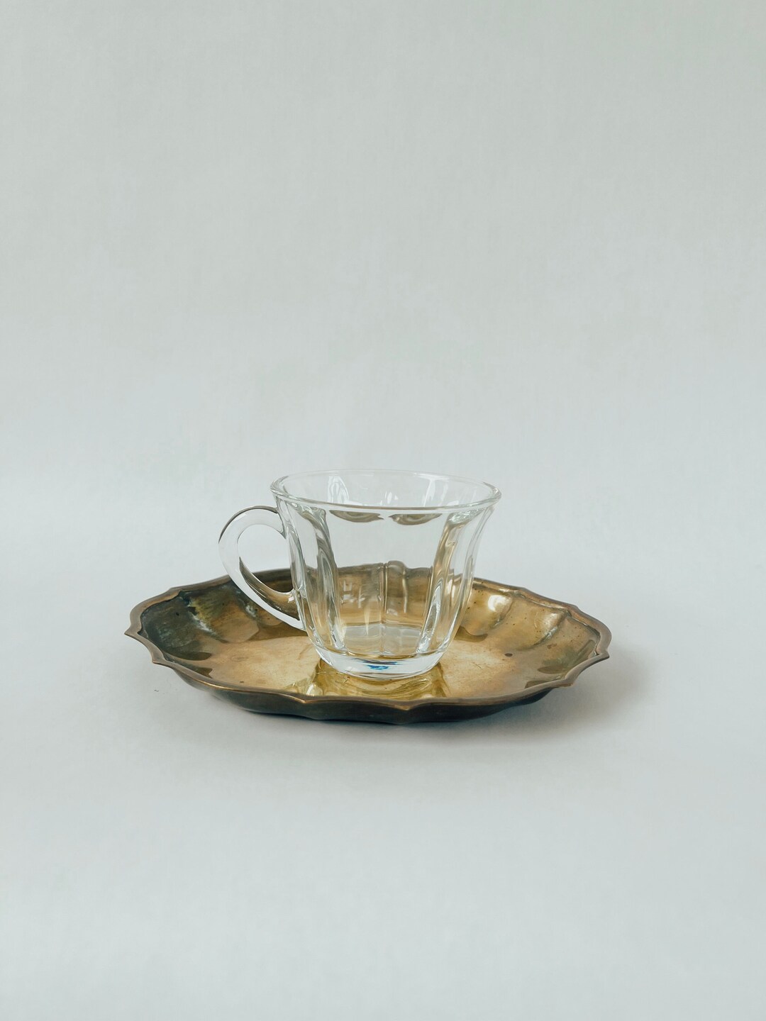 Vintage Glass Tulip Tea or Coffee Cups, Set of Two, Cottage Decor - Etsy