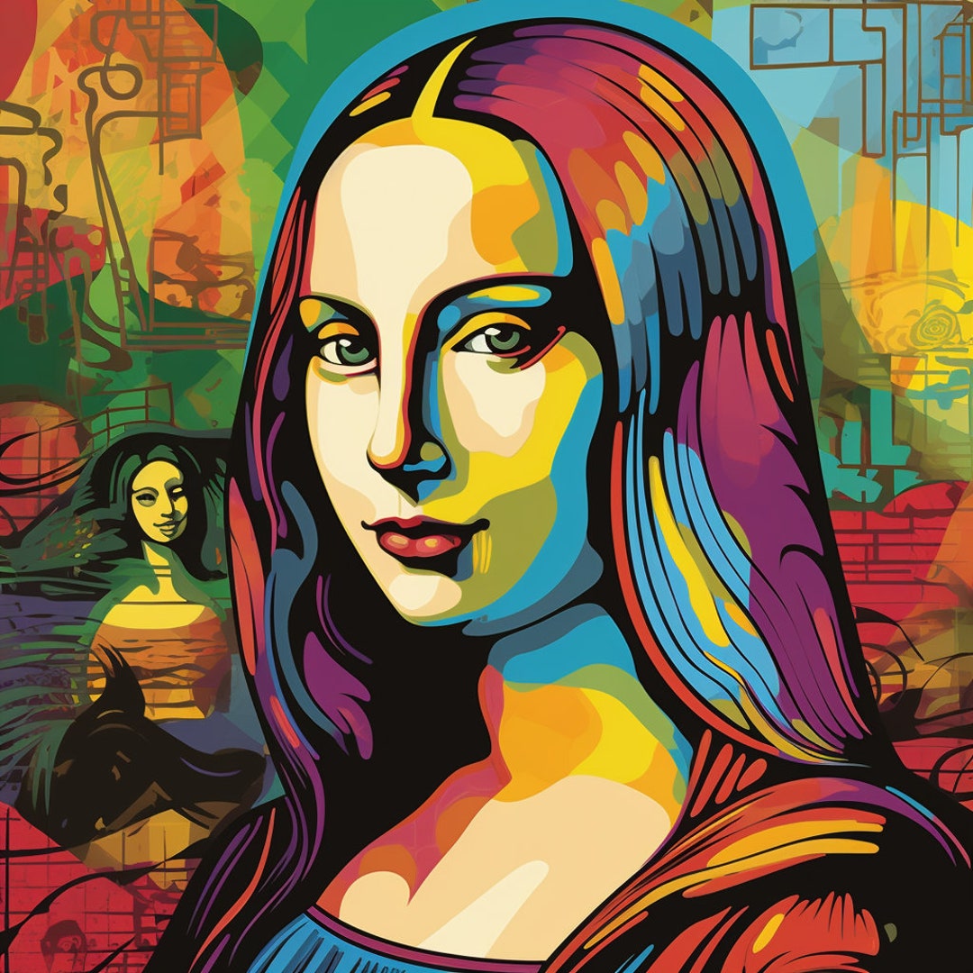 No5 Pop Lisa: Mona Lisa Reimagined in Bold Colors and Graphic - Etsy