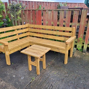 Garden Sofa L Shape Wooden Corner Unit Outdoor Bench - Etsy UK