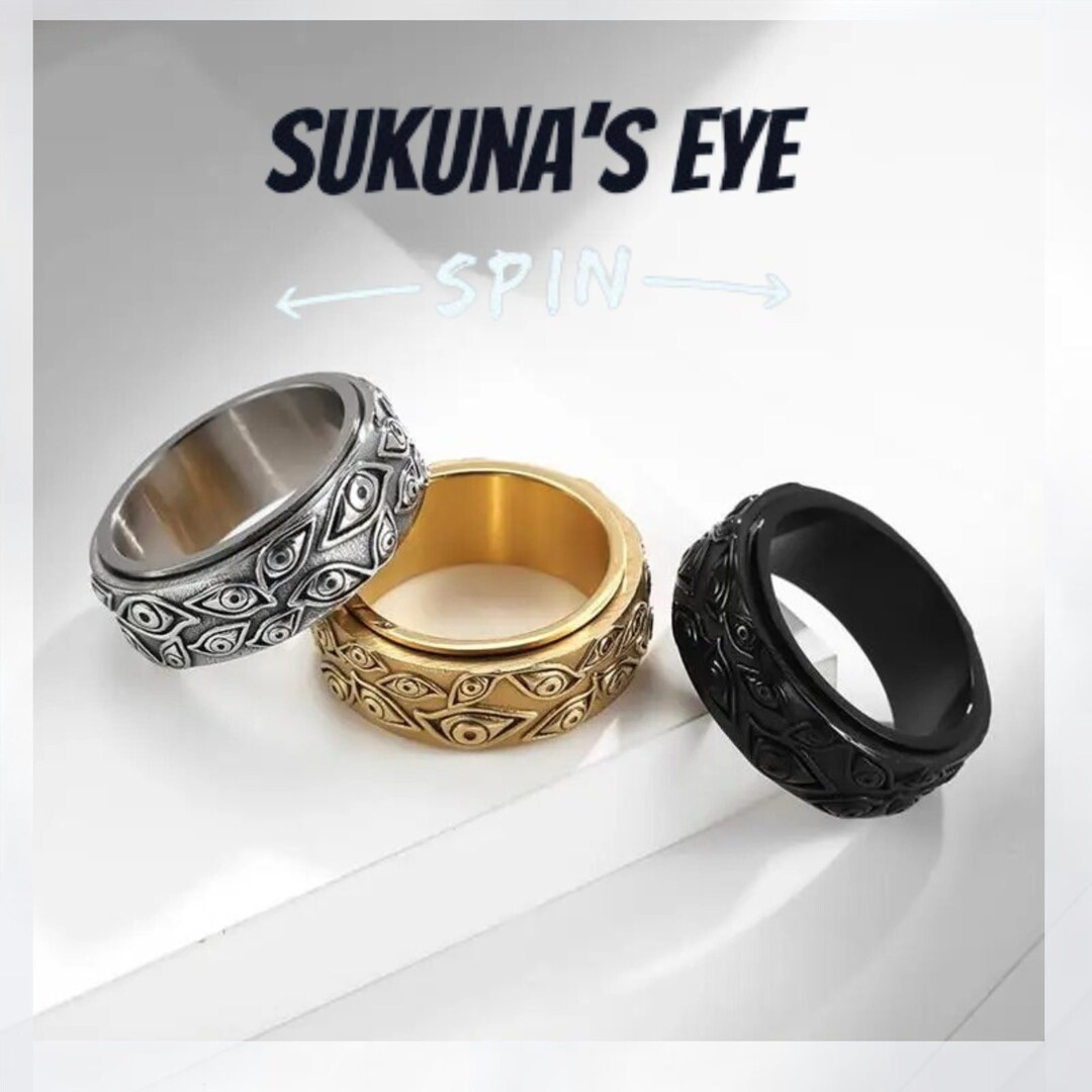 Sukuna Spinner Ring: Gold Fidget for Jujutsu Kaisen Fans Anime Jewelry ...