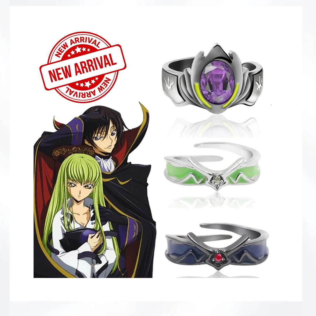 Code Geass Ring Set Lelouch & C.C. Adjustable Unisex Anime Cosplay ...