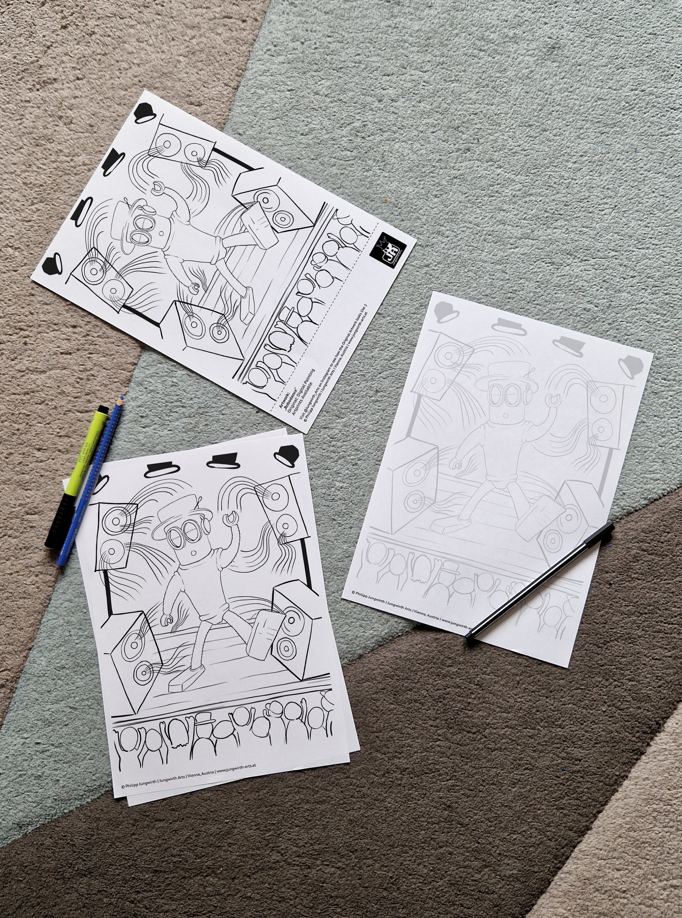 Robodance Coloring Template - Etsy