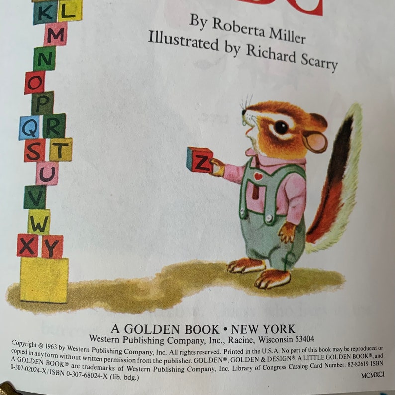 Richard Scarry's Chipmunk's ABC A Little Golden Book Vintage Children's ...