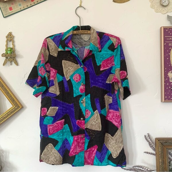 80s Button up Shirt - Etsy