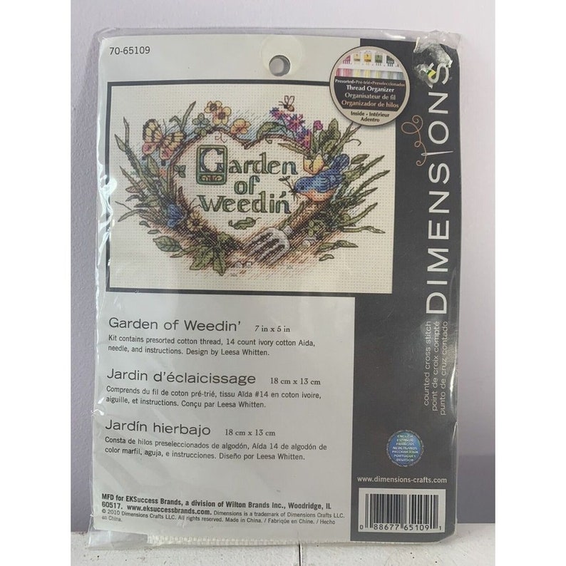 Vintage Dimensions Cross Stitch Kit Country Garden Garden of Weedin 7 X ...