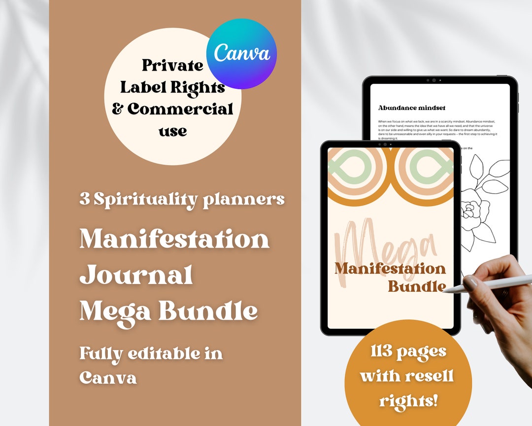 PLR Manifestation Journal Bundle Resell Templates Canva Manifesting ...