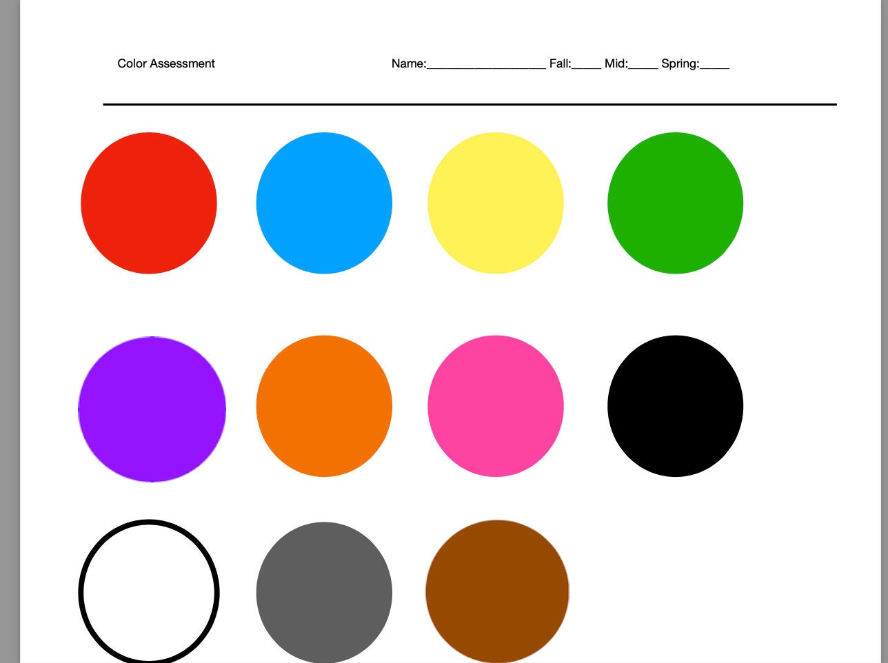 4k/preschool Assessment Forms - Etsy