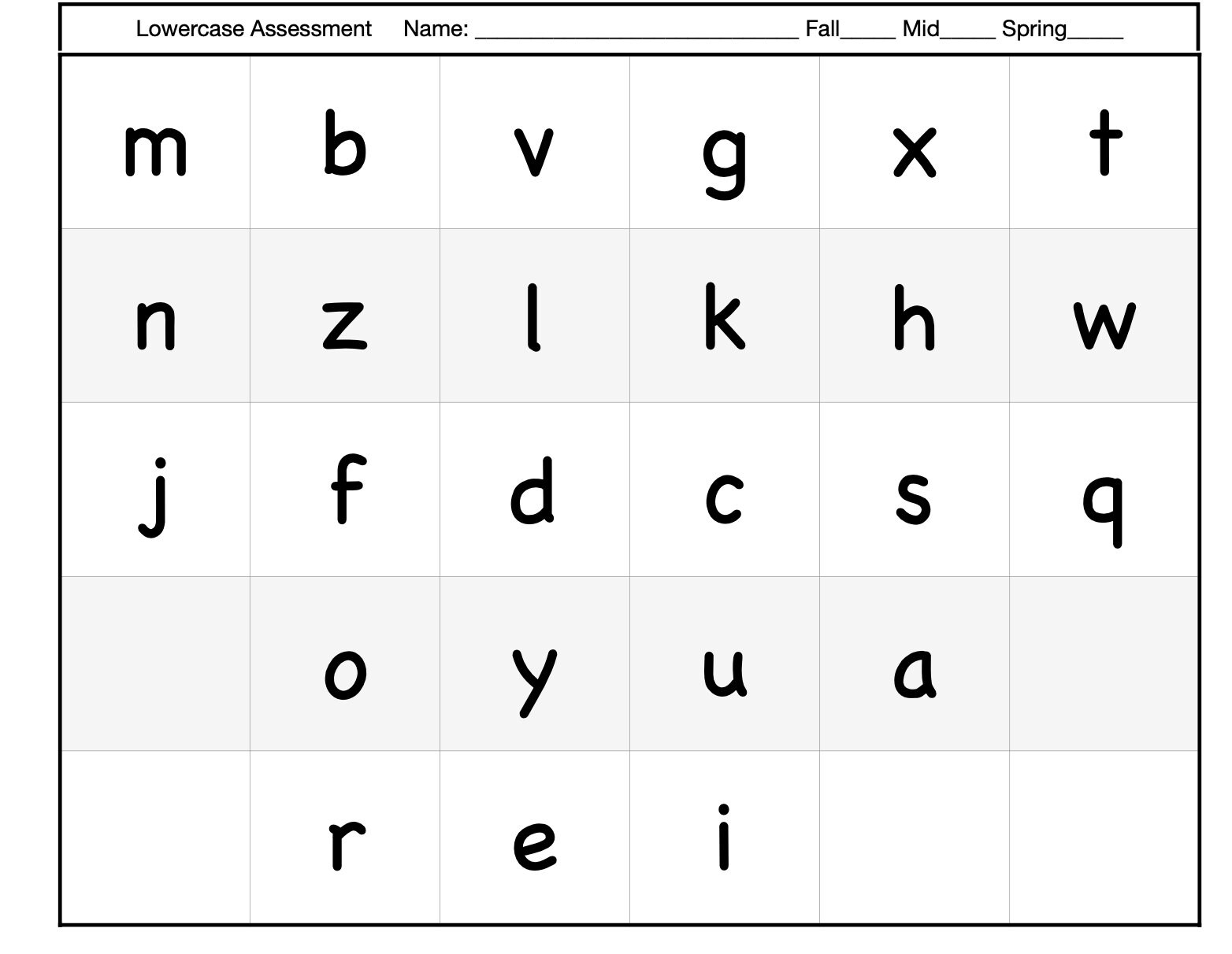 4k/preschool Assessment Forms - Etsy