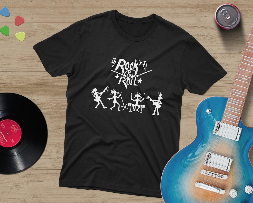 Funny Stick Figures Rock'n'roll Band T-shirt, Music Lover Tee, Humorous ...