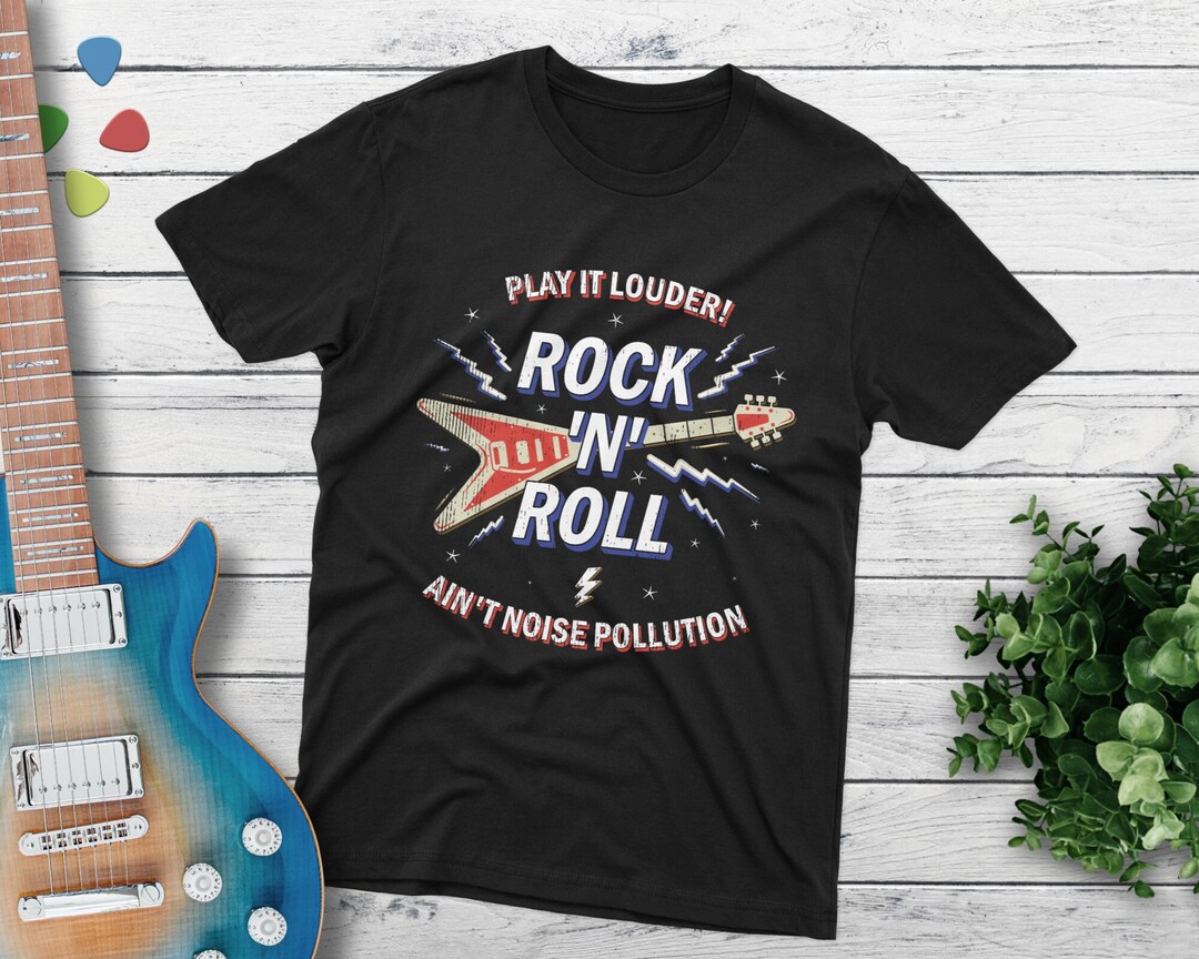Rock'n'roll Ain't Noise Pollution T-shirt, Music Shirt, Hard Rock Shirt ...