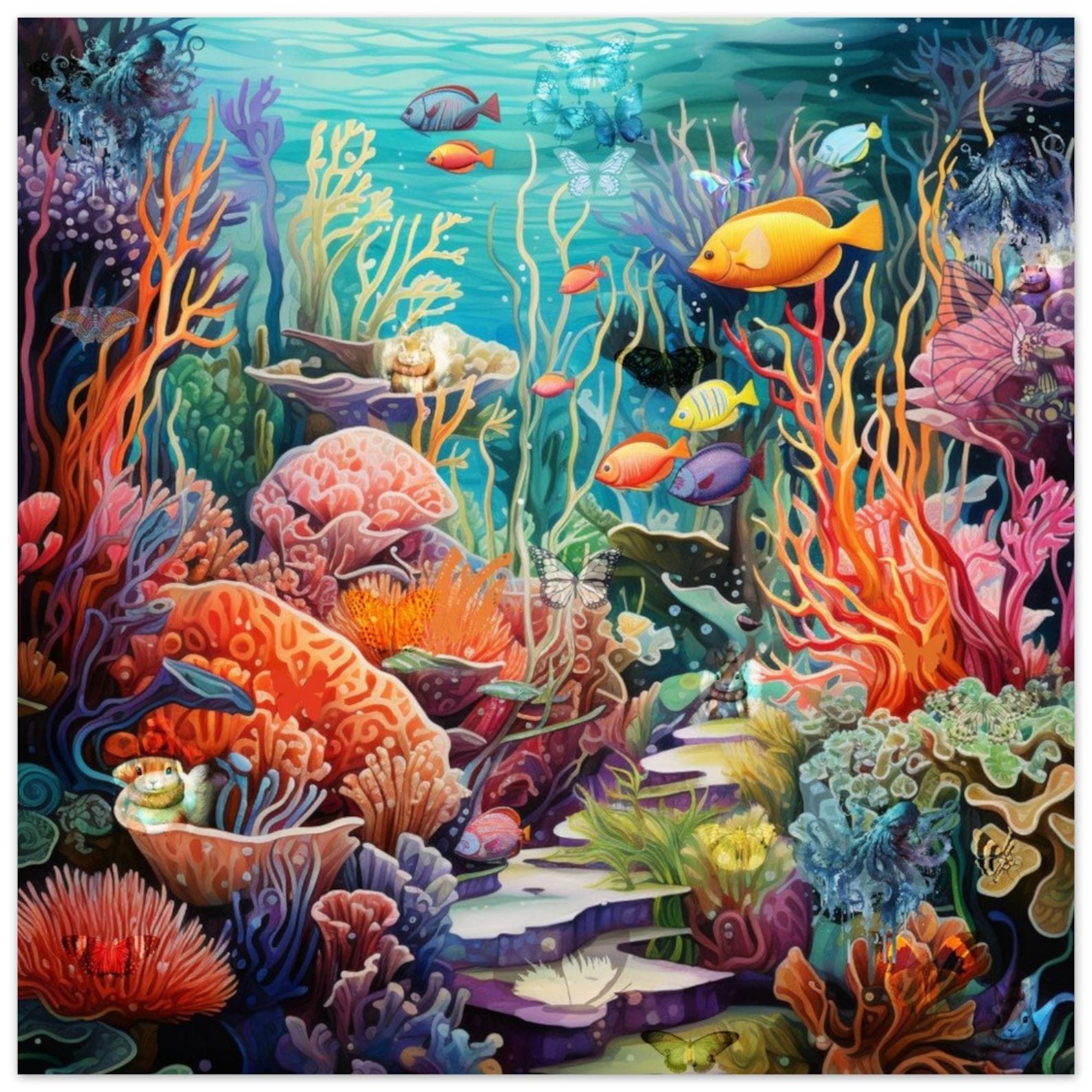 Ocean Adventure Poster: Hidden Objects, Coral Reef Kids Bedroom - Etsy