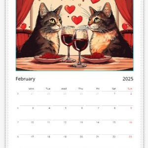 Vintage Retro Cat Wall Calendar: Custom Start Date - Etsy