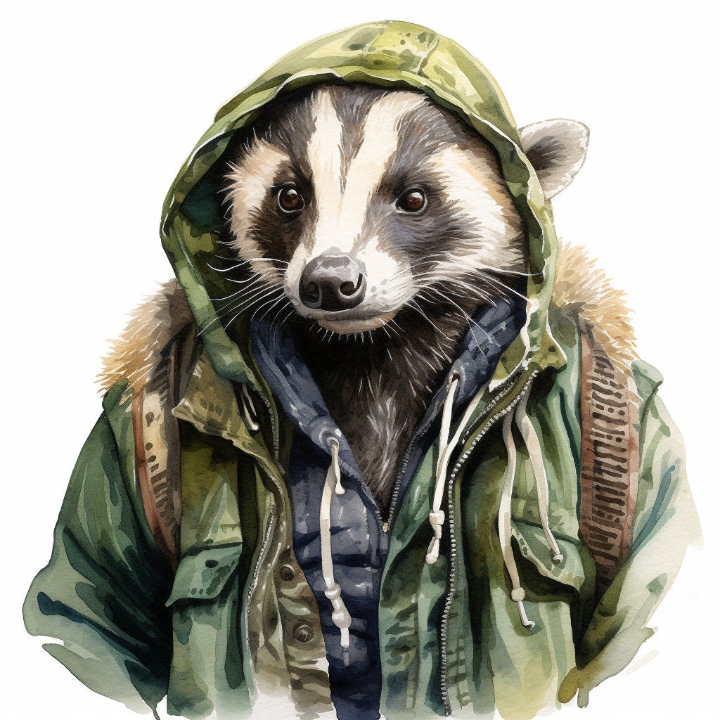 Badger Watercolor Art Print: Beatrix Potter Style (digital Download) - Etsy