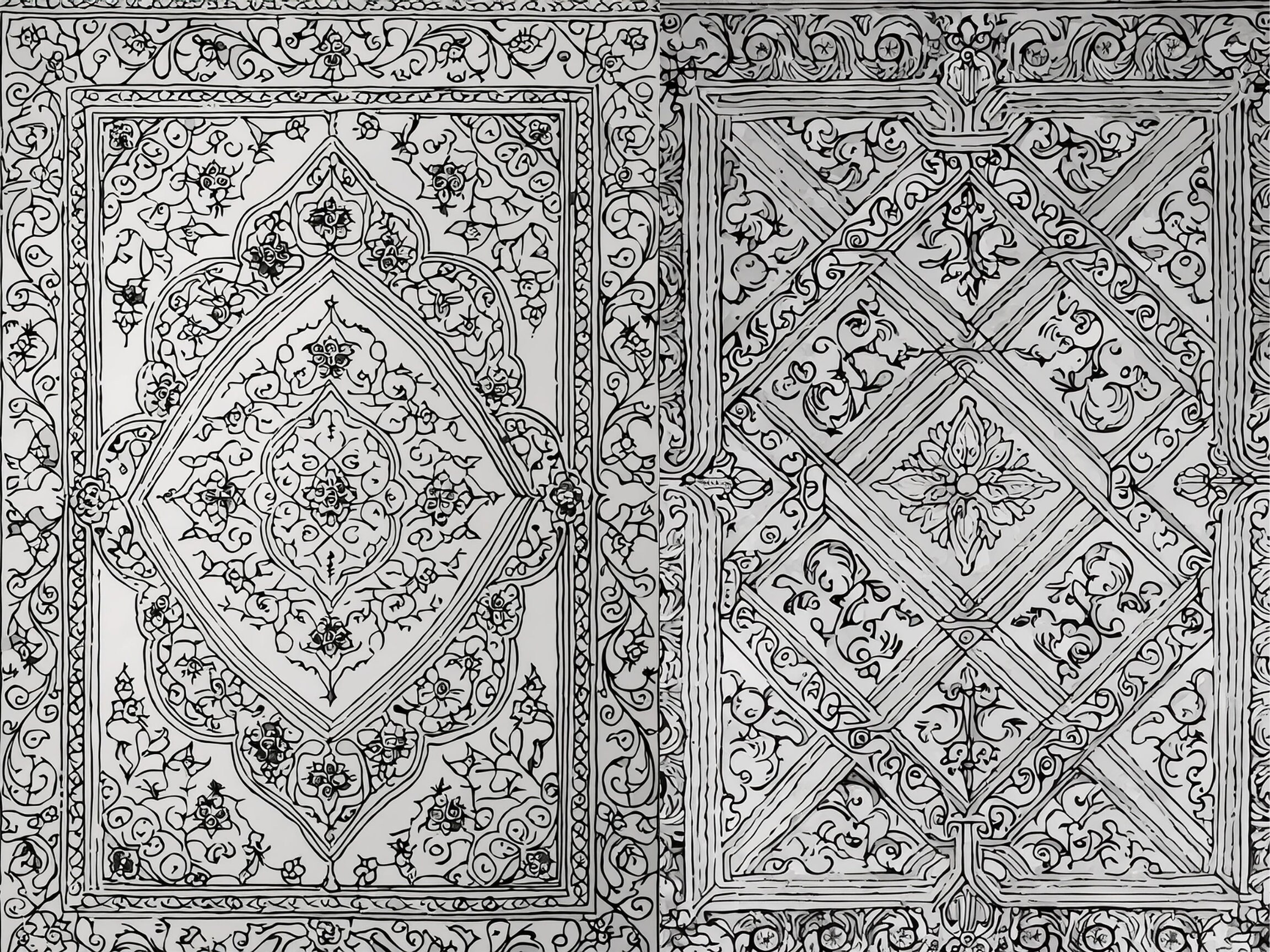 Persian Carpet Coloring Pages: 25+ Rug Designs (PDF & PNG) - Etsy